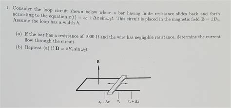 Solved Consider The Loop Circuit Shown Below Where A Bar Chegg