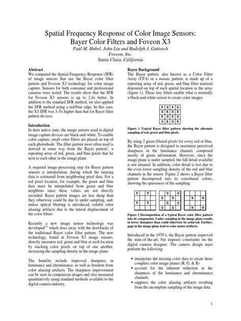 Spatial Frequency Response Pdf Pixel Imaging