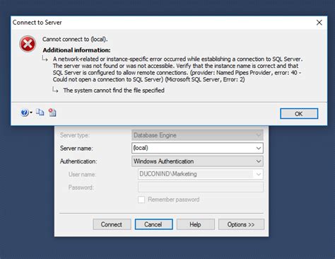 C What Server Name To Use For MS SQL Server Management Studio Stack Overflow