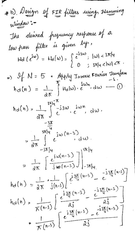 Design A 5 Tap Fir Bandpass Filter Homeworklib