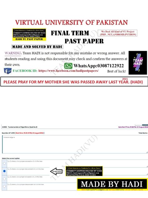 Cs502 Final Term File 7 Solved By Team Hadi Pdf