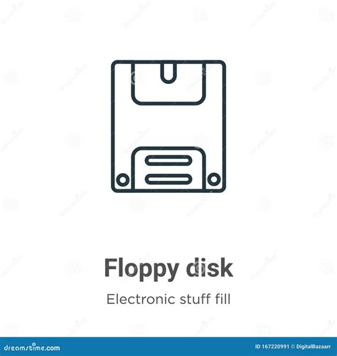 Floppy Disk Outline Vector Icon Thin Line Black Floppy Disk Icon Flat Vector Simple Element