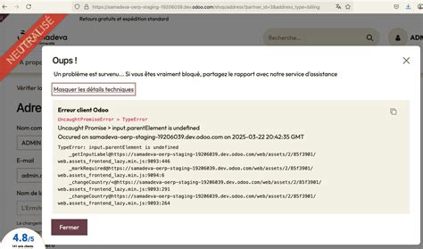 Javascript Odoo18 How To Fix Js Error In Cart At Step Fill Address Stack Overflow