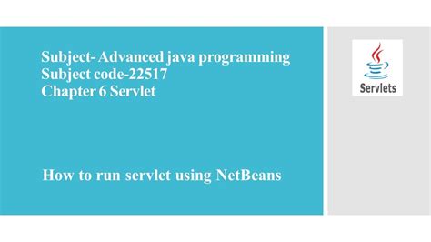 How To Run Servlet Using Netbeanssubject Advanced Javafor Diploma