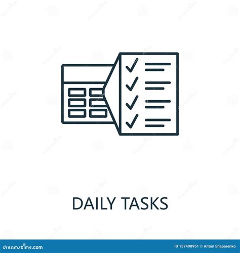 Daily Tasks Outline Icon Thin Line Concept Element From Productivity Icons Collection Stock