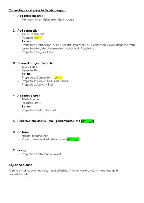 Connecting A Database To Delphi Program Add Database Unit File
