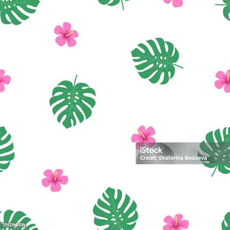열대 정글 잎과 꽃 이국적인 원활한 다채로운 패턴 섬유 제조 등을위한 열대 현대 배경 0명에 대한 스톡 벡터 아트 및 기타 이미지 0명 그래픽 프린트 꽃 식물