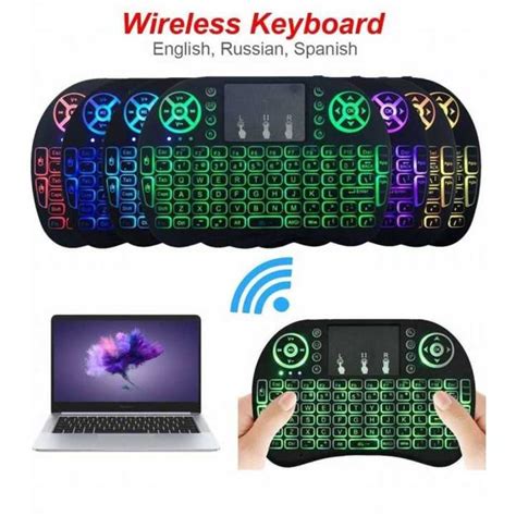 Led Backlit Mini Bluetooth Wireless Keyboard With Touchpad Mouse With Built In Rechargeable