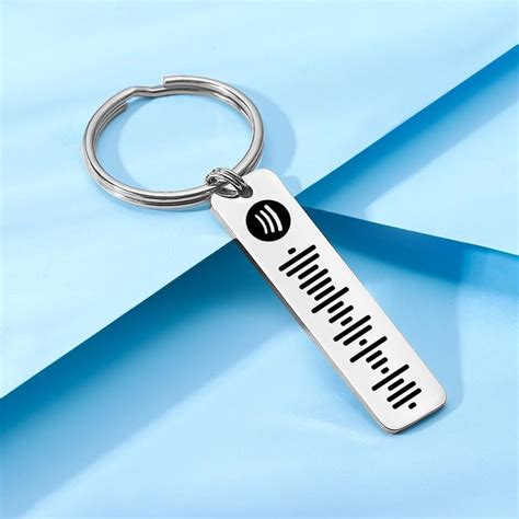 Spotify Code Keychain Custom Scannable Engraved Custom Music Song Keychain Ts For Him