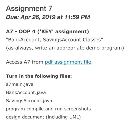 solved assignment 7 due apr 26 2019 at 11 59 pm a7 oop 4