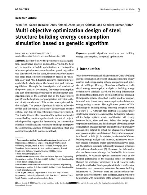 pdf multi objective optimization design of steel structure building