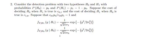 Solved Where σ1 σ0 A Find The Decision Regions R0 R1
