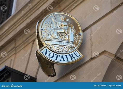 Notaire French Sign Logo And Text Brand Copper Plate With Blazon