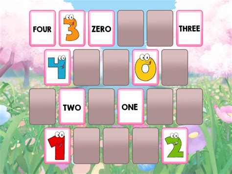 Numbers Memory Game Matching Pairs