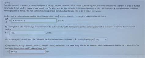 Solved 1 Point Consider The Mixing Process Shown In The