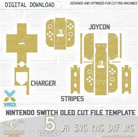 Nintendo Switch Oled Skin Vector Cricut And Cut File Template Origin