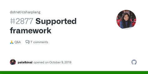 supported framework · dotnet csharplang · discussion 2877 · github