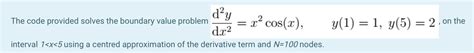 Solved The Code Provided Solves The Boundary Value Problem