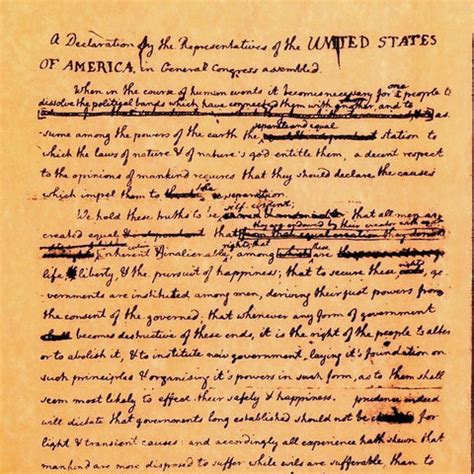 Jeffersons Rough Draft Of The Declaration Of Independence Store