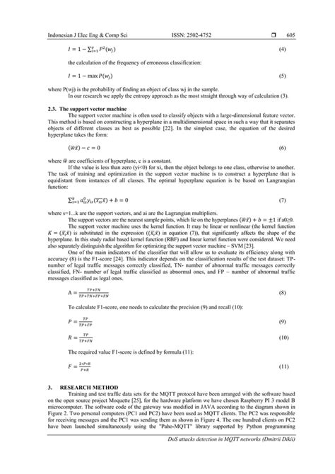 Dos Attacks Detection In Mqtt Networks Pdf Internet Computing