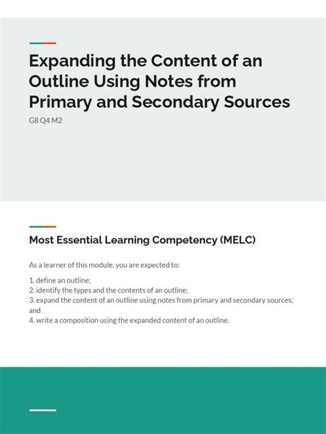 Expanding The Content Of An Outline Using Notes From Primary And Expanding The Content Of An Outline Using Notes From Primary And