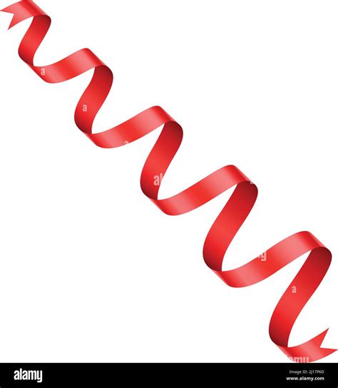 Decorative Red Ribbon Realistic Silk Band Curl Stock Vector Image