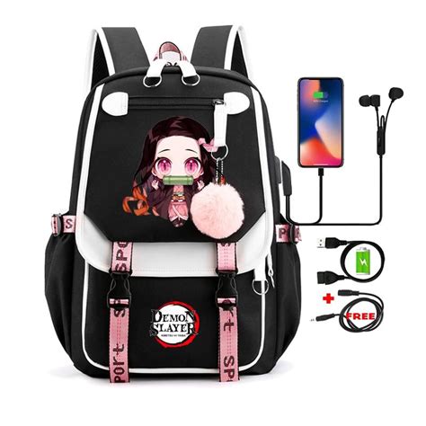 Sac à Dos Anime Demon Slayer Nezuko Kawaii Sac Décole De Dessin Animé