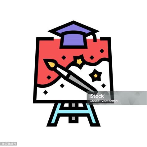 창조적 인 예술 초등학교 컬러 아이콘 벡터 일러스트 레이 션 교사 교육 관련 직업에 대한 스톡 벡터 아트 및 기타 이미지 교사 교육 관련 직업 교습 교실 Istock