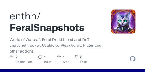GitHub Enthh FeralSnapshots World Of Warcraft Feral Druid Bleed And DoT Snapshot Tracker