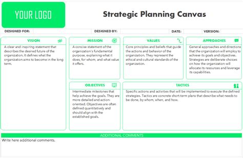 Strategic Planning Canvas Free Exsheets