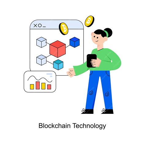 Premium Vector Blockchain Technology Flat Style Design Vector