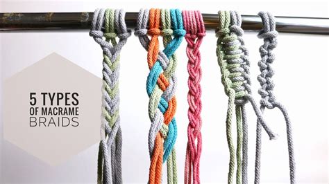 5 Types Of Macrame Braids Youtube