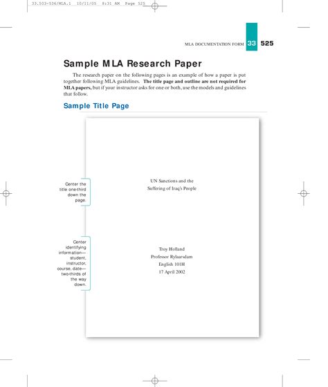 Mla Cover Page Template