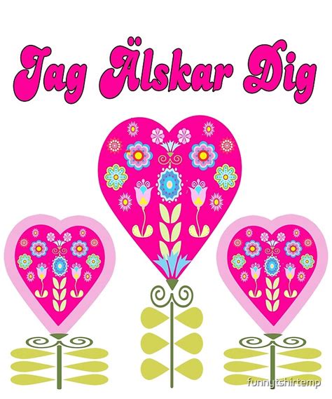 Jag Alskar Dig Swedish I Love You Hearts Valentines Day By