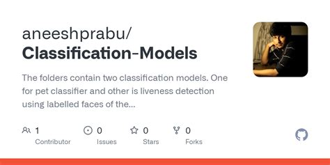 Github Aneeshprabuclassification Models The Folders Contain Two