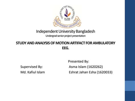 Motion Artifact In Ambulatory Eeg Ppt
