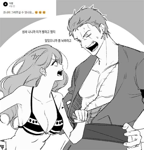 Nami And Roronoa Zoro One Piece Drawn By Ppyobong Danbooru