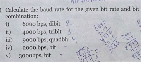 Calculate The Baud Rate For The Given Bit StudyX