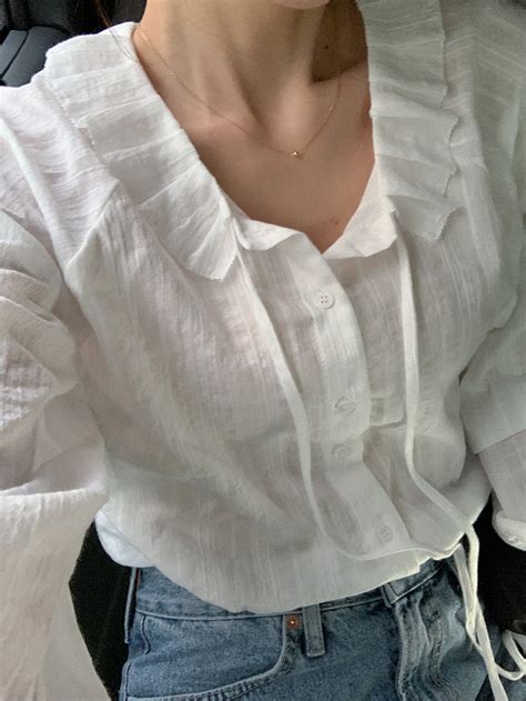 프렌치오브 🍉얼리썸머 🌸하객룩 컴프 여름 카라 리본 스트랩 루즈핏 블라우스2color