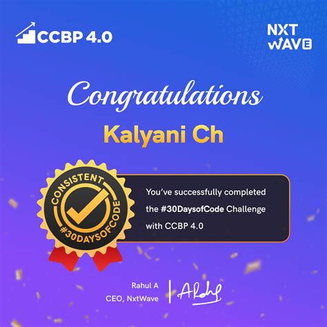 chitrada kalyani on linkedin thanks ccbp nxtwave codechallenge