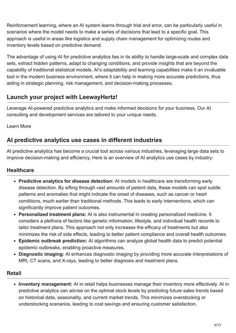 Ai In Predictive Analytics Transforming Data Into Foresight Pdf