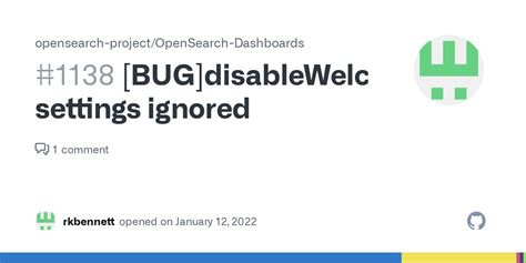 Bug Disablewelcomescreen Settings Ignored · Issue 1138 · Opensearch Projectopensearch