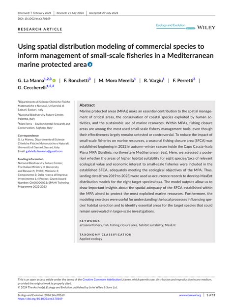 Pdf Using Spatial Distribution Modeling Of Commercial Species To