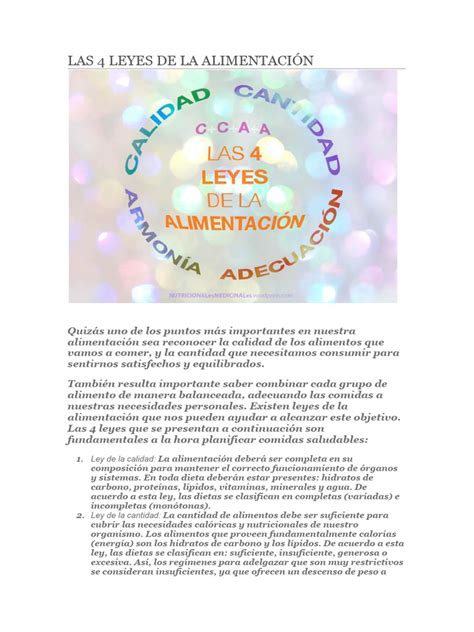 Las 4 Leyes De La Alimentacion Pdf