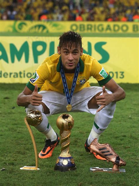 Neymar Holding Trophy