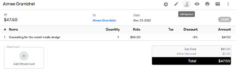 How To Add Signature In My Proforma Invoice Moon Invoice Easy Invoicing
