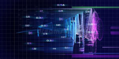 Big Data Abstract Concept Of Radial Algorithm Analytics Quantum Virtual Cryptography Stock