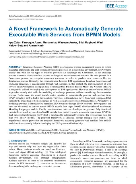 Pdf A Novel Framework To Automatically Generate Executable Web Services From Bpmn Models