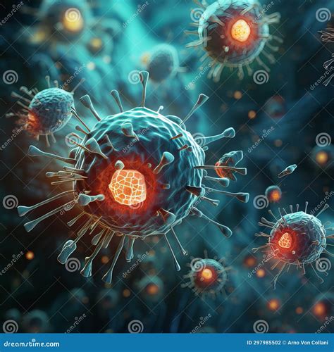 Cellular Warfare Illustration Depicting A Malignant Cancer Cell