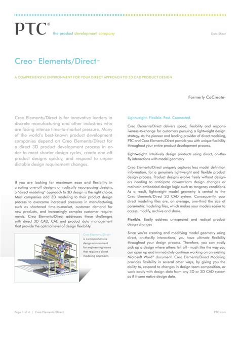 PDF Creo Elements Direct EAC Applications Such As Creo Parametric Mold Base Design